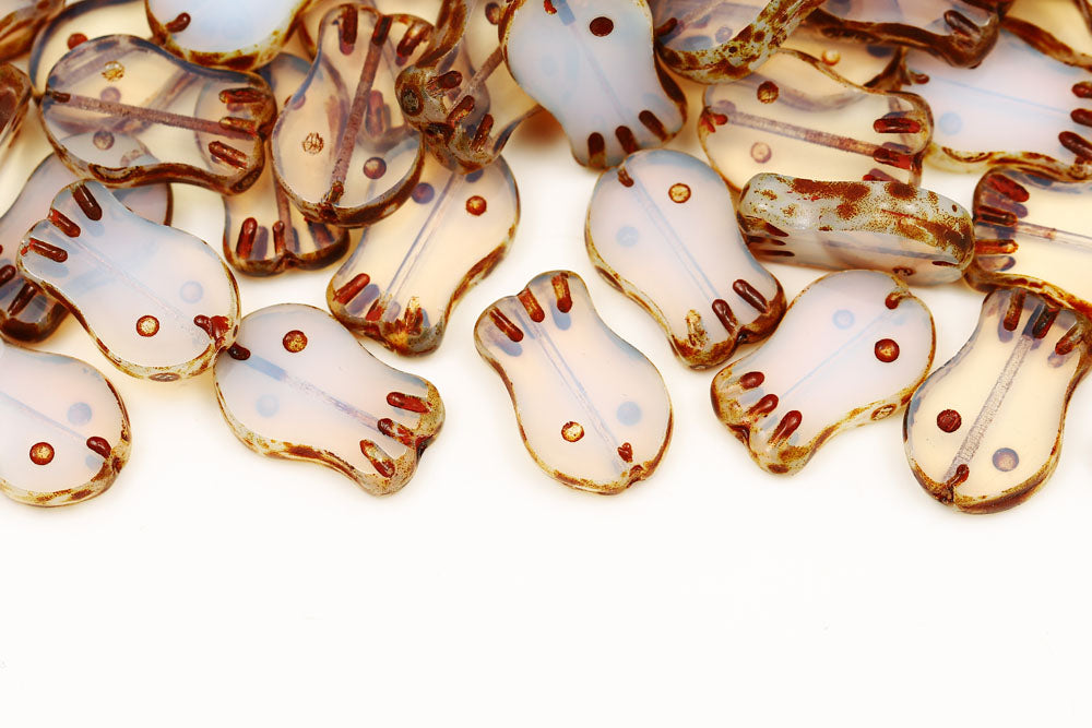 Fish 19×12mm Opal White Travertin 1-Hole Czech Beads - Galaxy beads ...